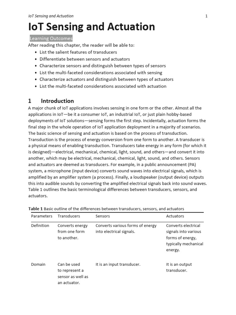IoT Sensing and Actuation | PDF