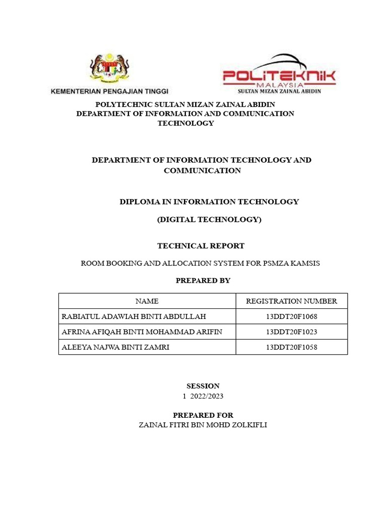 Report Fyp JTMK POLITEKNIK | PDF