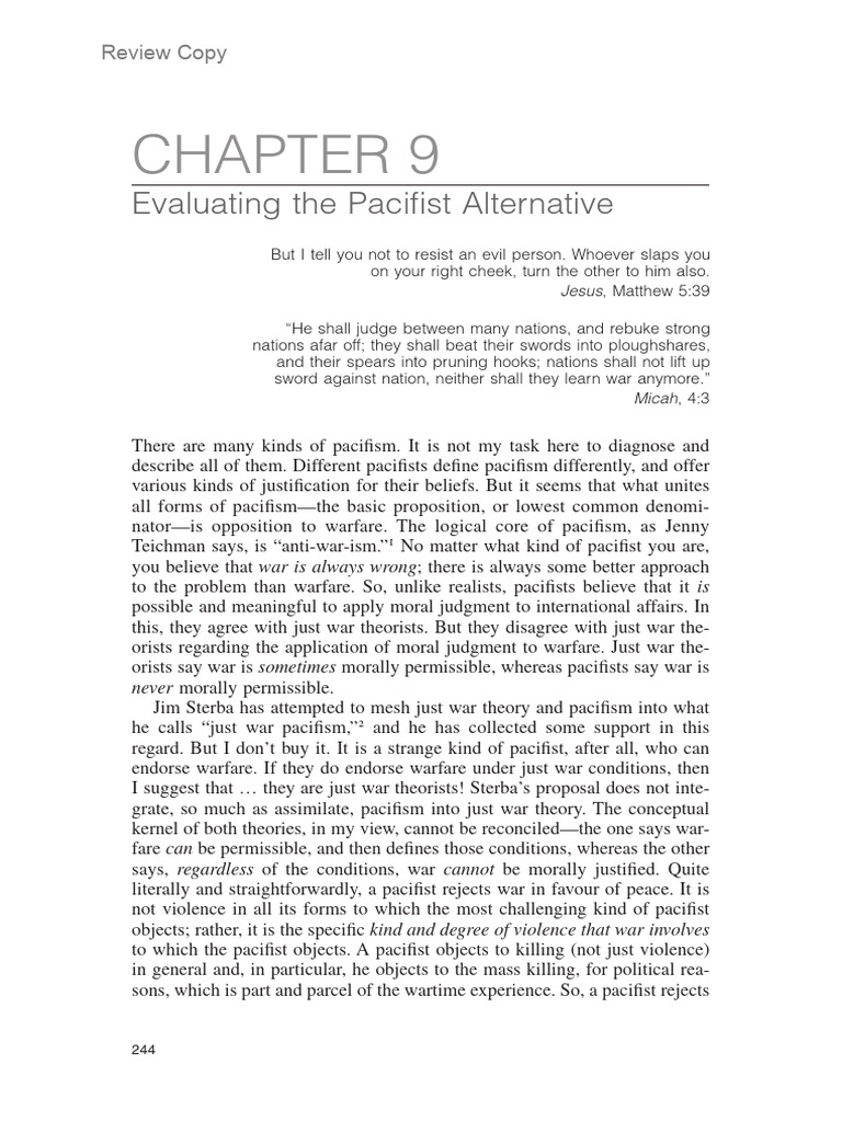 Evaluating The Pacist Alternative | PDF