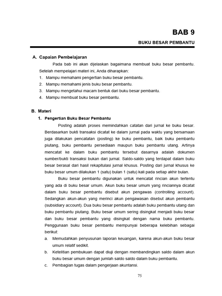 Pertemuan Ke-9 Buku Besar Pembantu | PDF