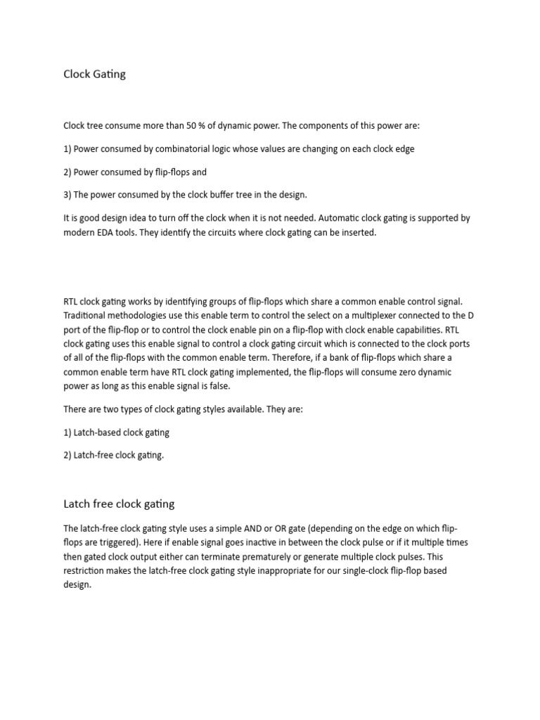 Clock Gating | PDF | Science & Mathematics | Computers