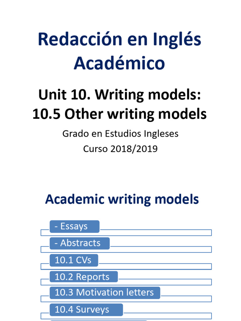 Academic Writing Models Guide | PDF