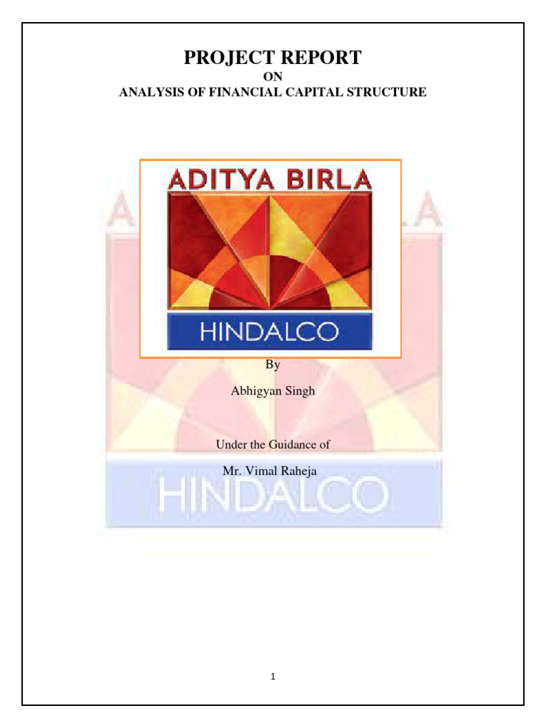 Project Report ON Analysis Of Financial Capital Structure PDF