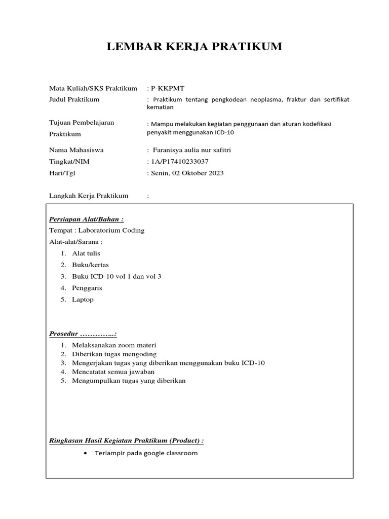 Lembar Kerja Praktikum | PDF