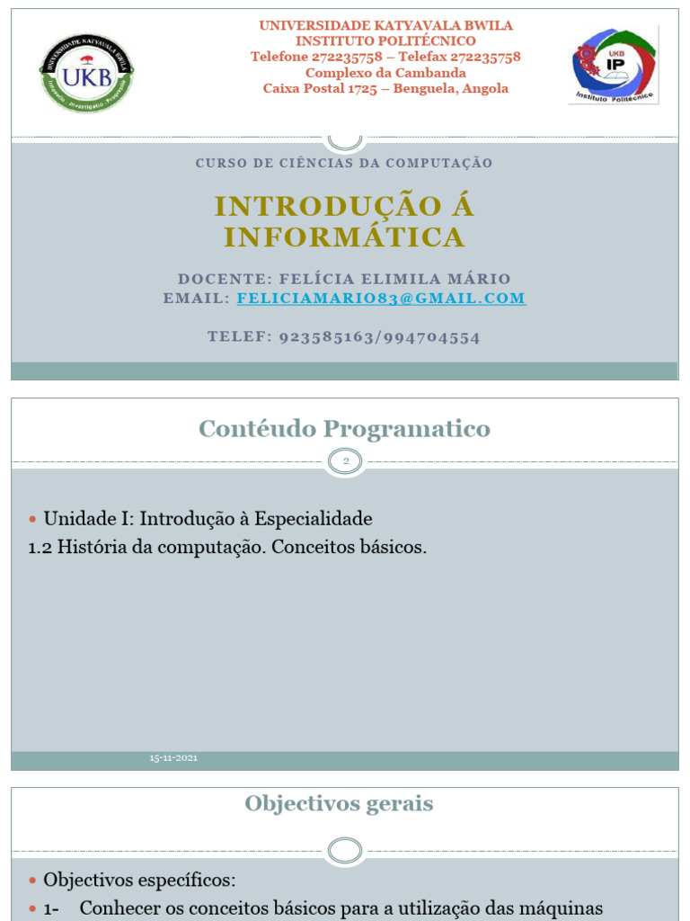 Introdução Á Informática - Aula 2 | PDF