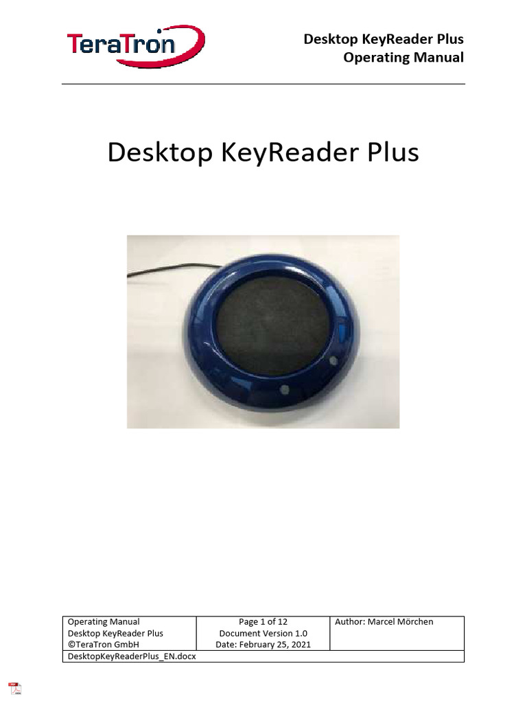 Desktop Key Reader Plus - Teratron | PDF | Usb | Radio