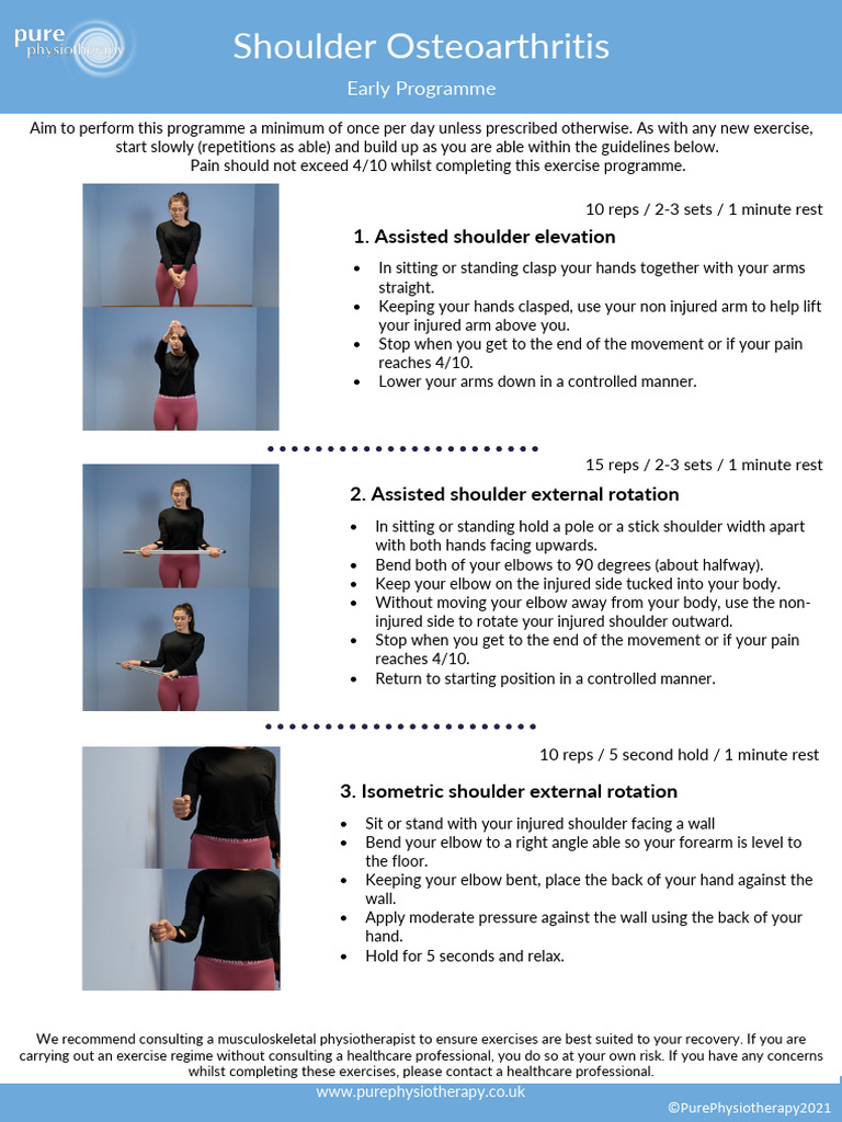 Shoulder Osteoarthritis (OA) - Early Plan | PDF