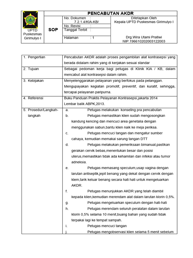 Pencabutan AKDR | PDF