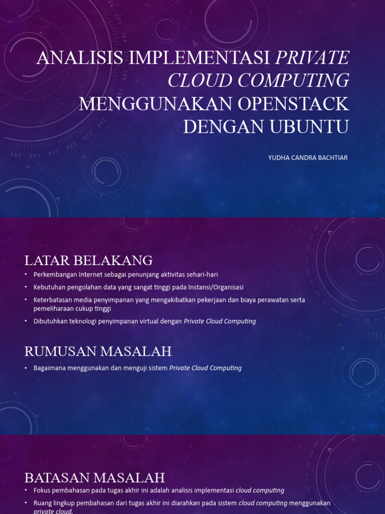 Analisis Implementasi Private Cloud Computing Menggunakan OpenStack Dengan | PDF