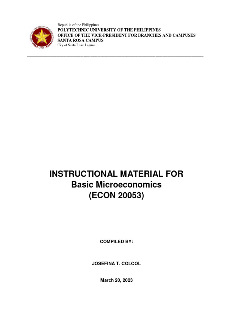 Basic Microeconomics IM | PDF