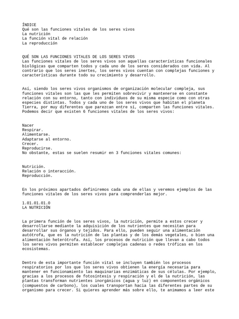 Las Funciones Vitales Texto Pdf