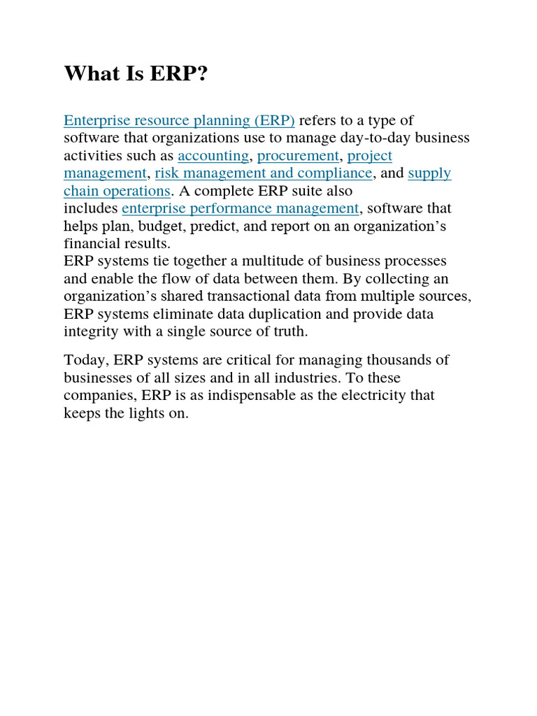 Erp System 1 | PDF