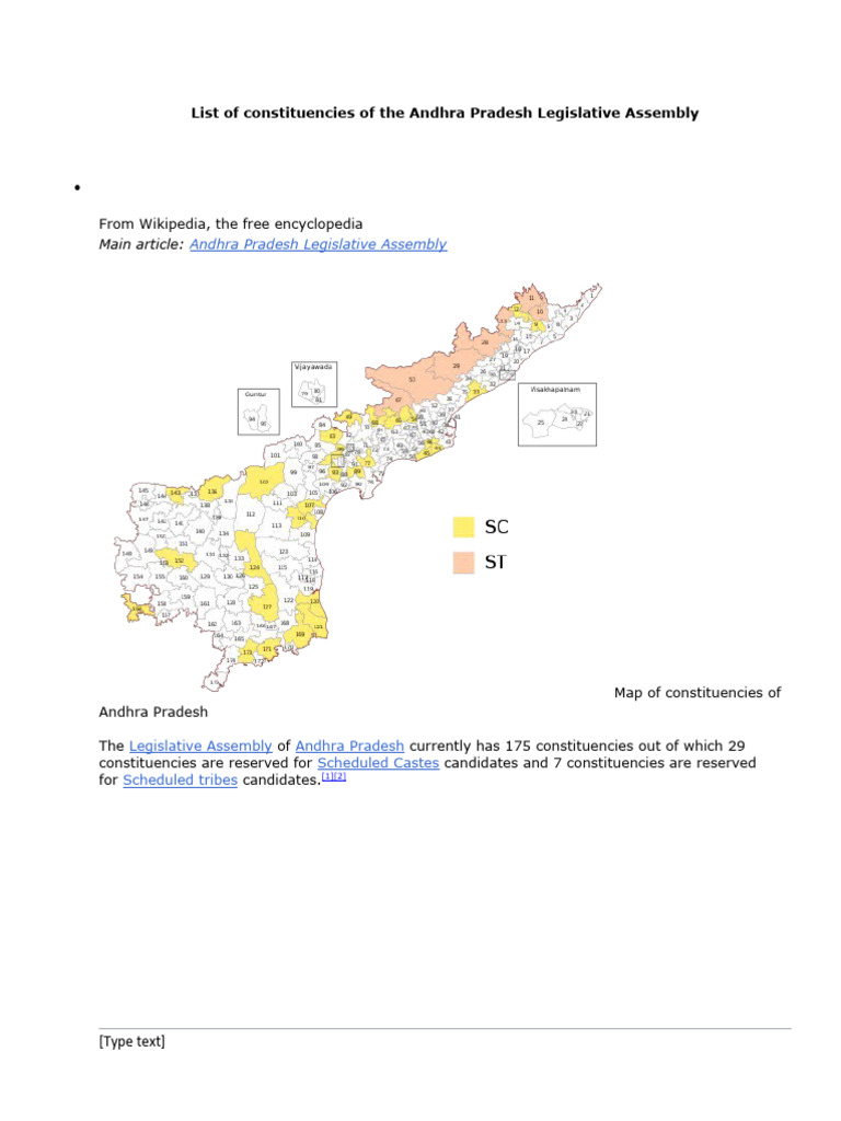Andhra Pradesh Assembly Constituencies List | PDF