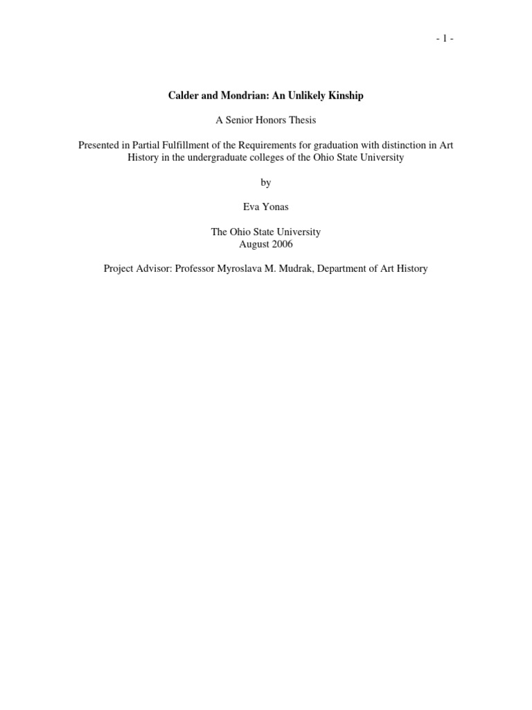 Calder and Mondrian, An Unlikely Kinship | PDF