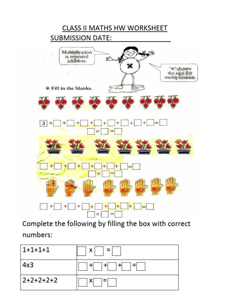 CBSE Class 2 Maths Practice Worksheets (118) - Multiplication | PDF CBSE Class 2 Maths Practice Worksheets (118) - Multiplication | PDF