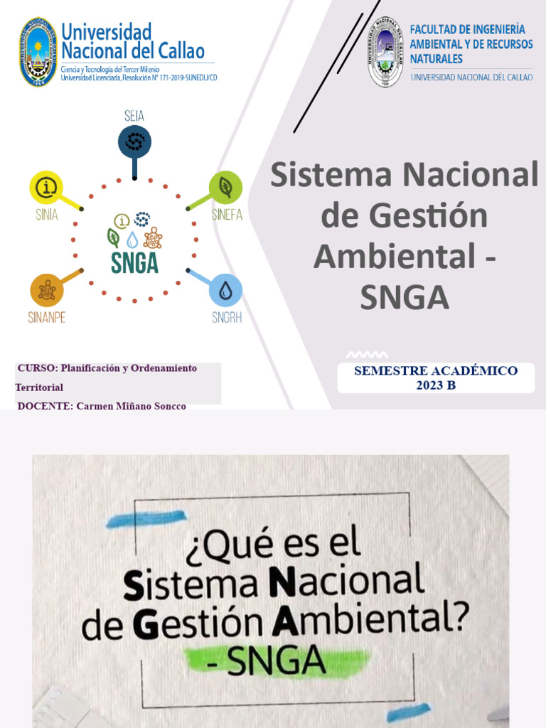 5ta Clase - Sistema Nacional de Gestión Ambiental - Snga | PDF | Ambiente | Ciencia medioambiental