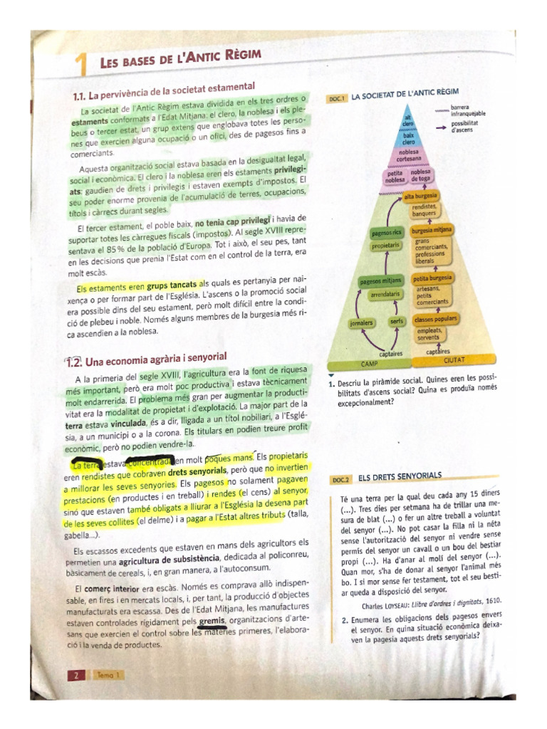 T.1 Antic Regim Historia | PDF