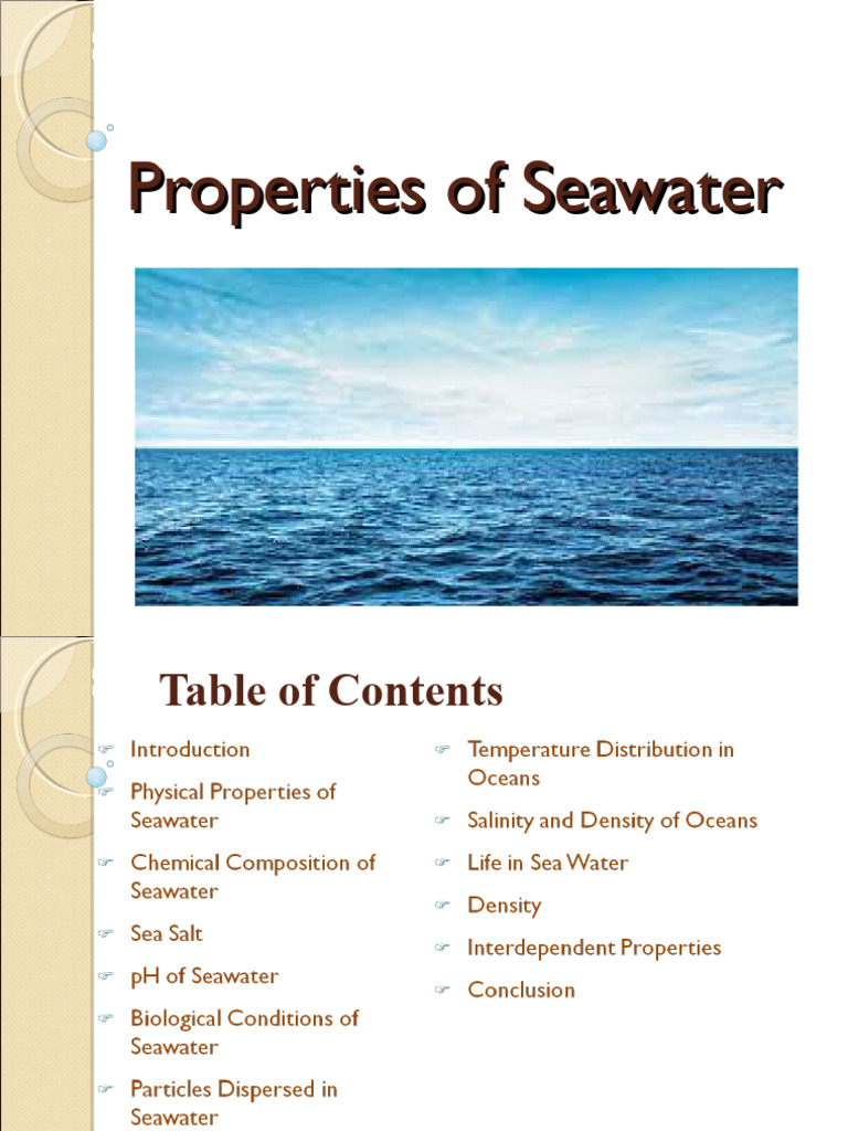 Lecture 9-Properties of Seawater | PDF | Salinity | Oceans