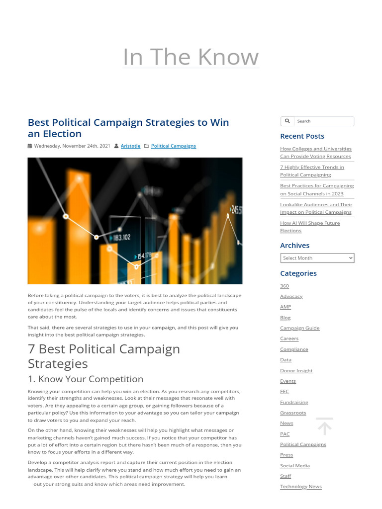 Best Political Campaign Strategies to Win an Election - Aristotle | PDF