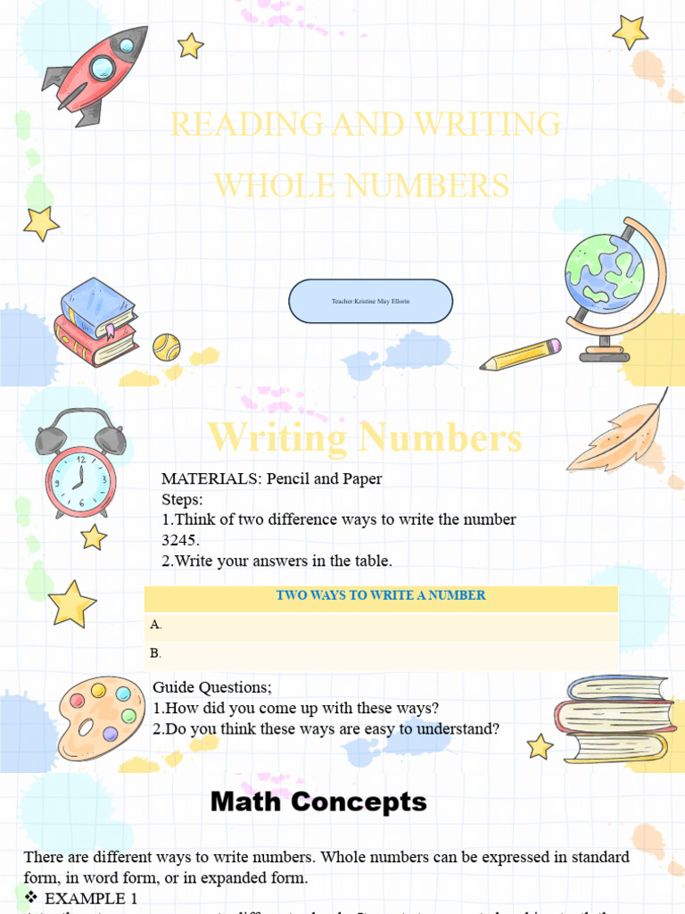 Reading and Writing Whole Number Lesson 2 | PDF