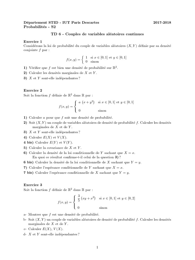 TD6 Proba 1718 | PDF | Méthodes et références pédagogiques