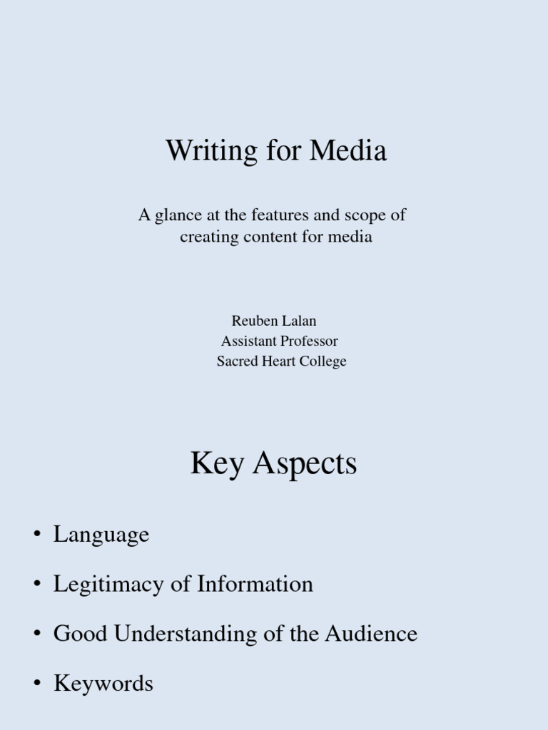Writing For Media PDF | PDF