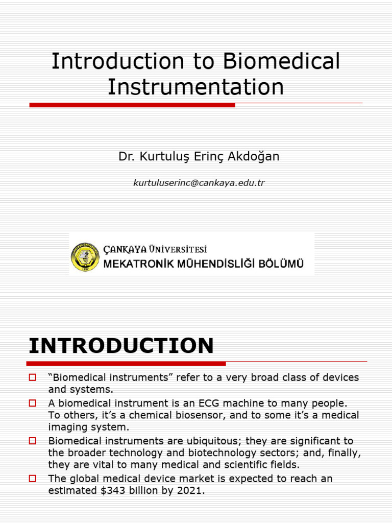 Lecture1 - Introduction To Biomedical Instrumentation | PDF