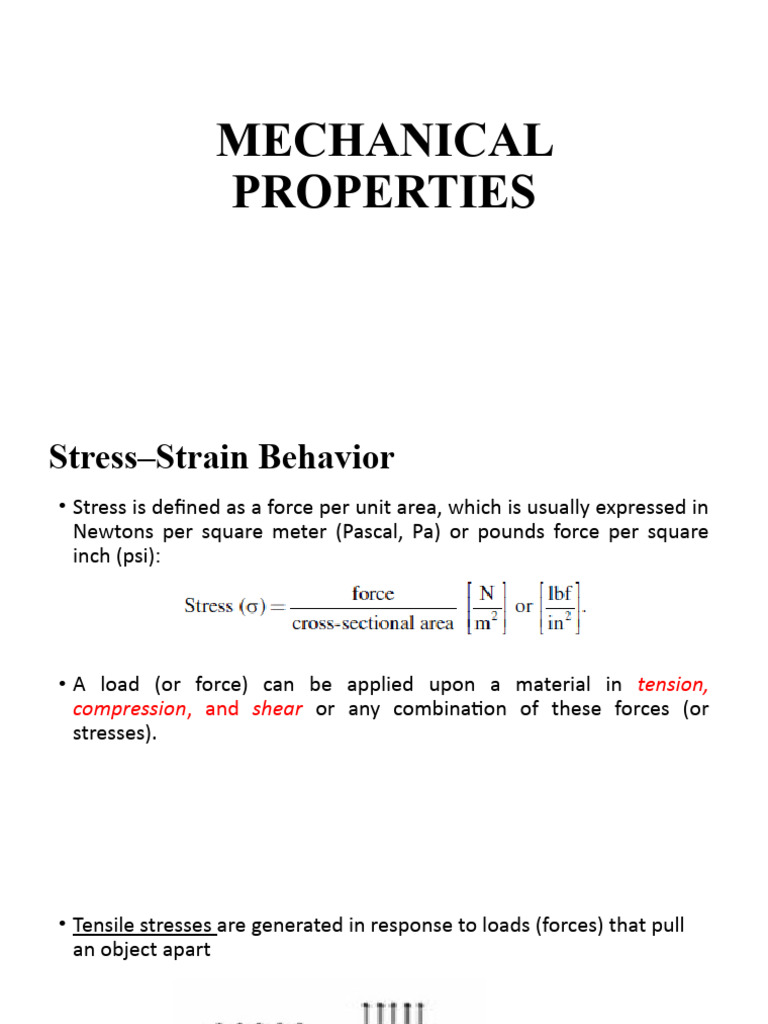 Unit 1 - Mechanical Properties | PDF