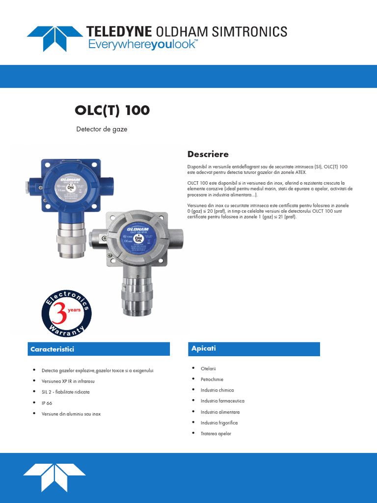 Anexa 1 Specificatii Tehnice OLCT100 | PDF