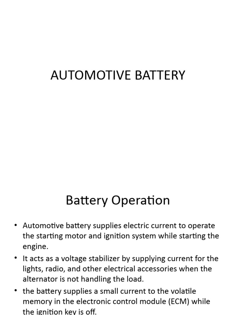 Automotive Battery | PDF | Battery Charger | Rechargeable Battery