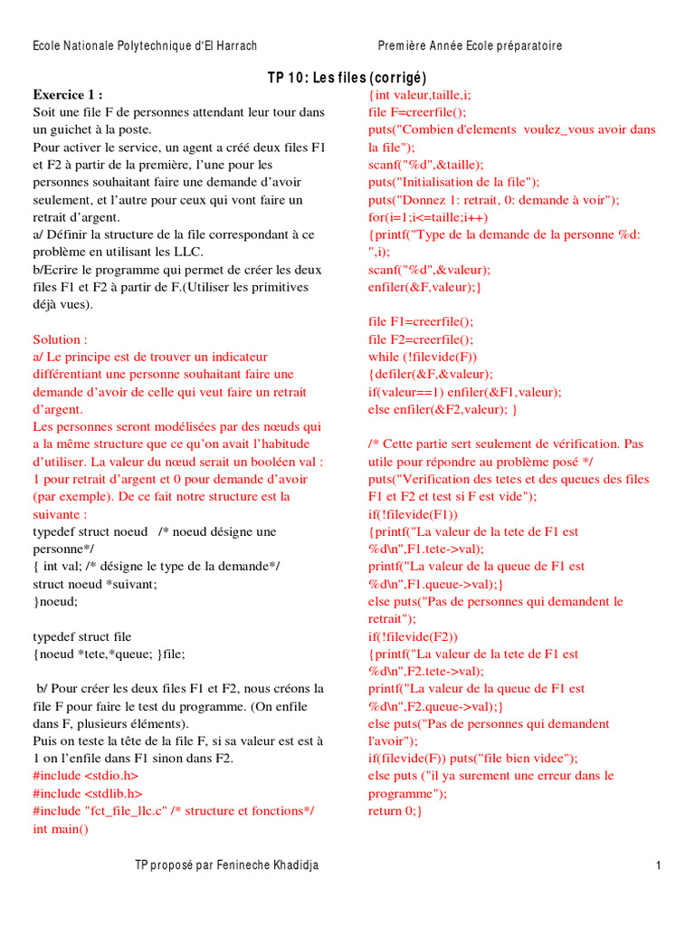 TP10-files Corrigé | PDF