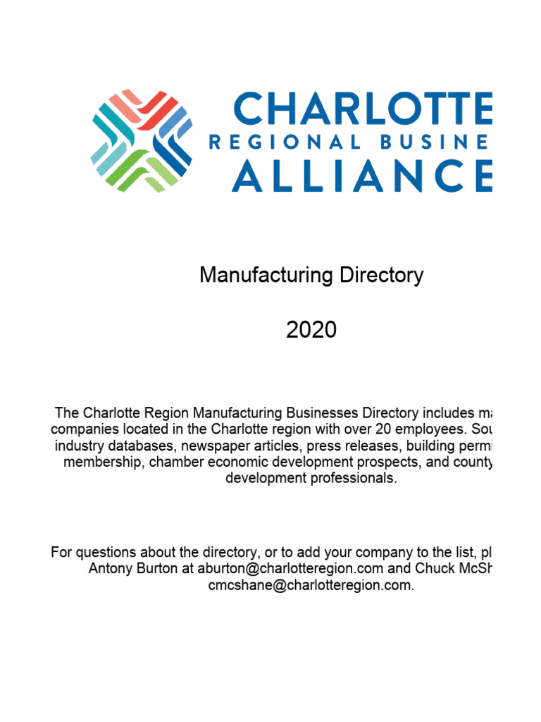 The Alliance Manufacturing Directory - 2020 | PDF