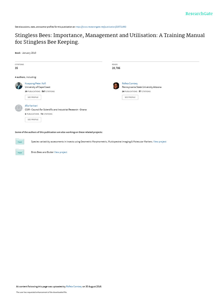 Stingless Bee Book PDF | PDF