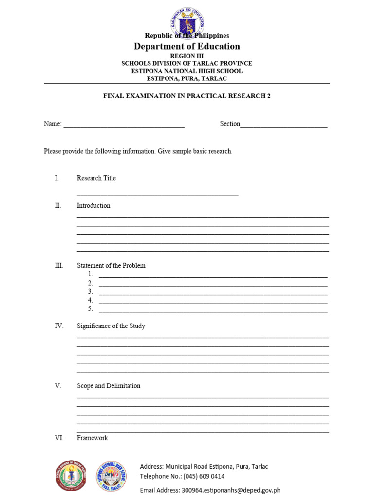 Practical Research 2 Final Assessment | PDF