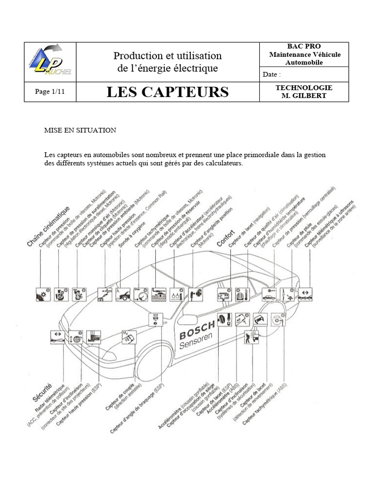COURS CAPTEURS Automobiles | PDF