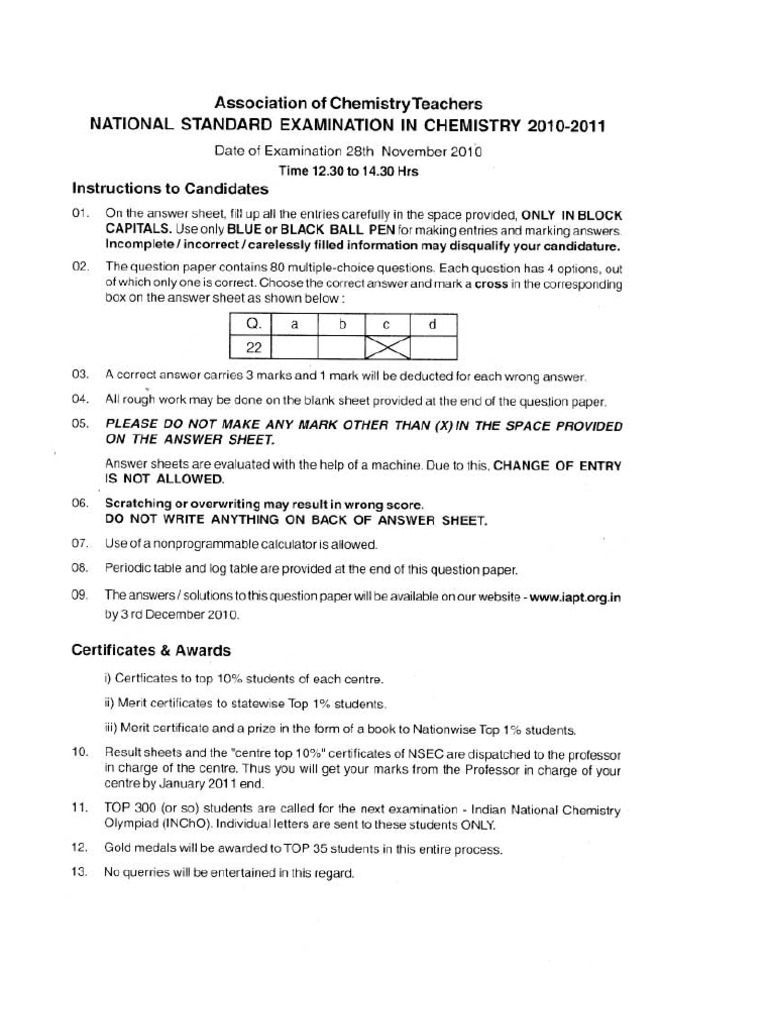 NSEC 2010 2011 Question Paper Solution | PDF
