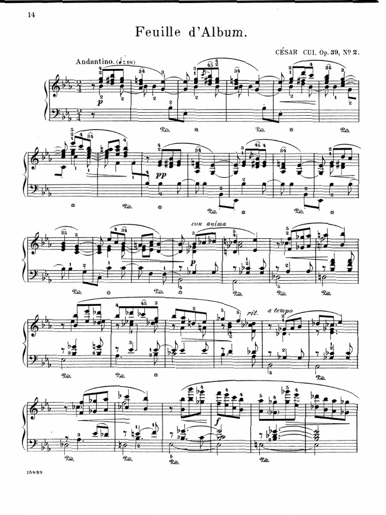 Cesar Cui Feuille D'album | PDF