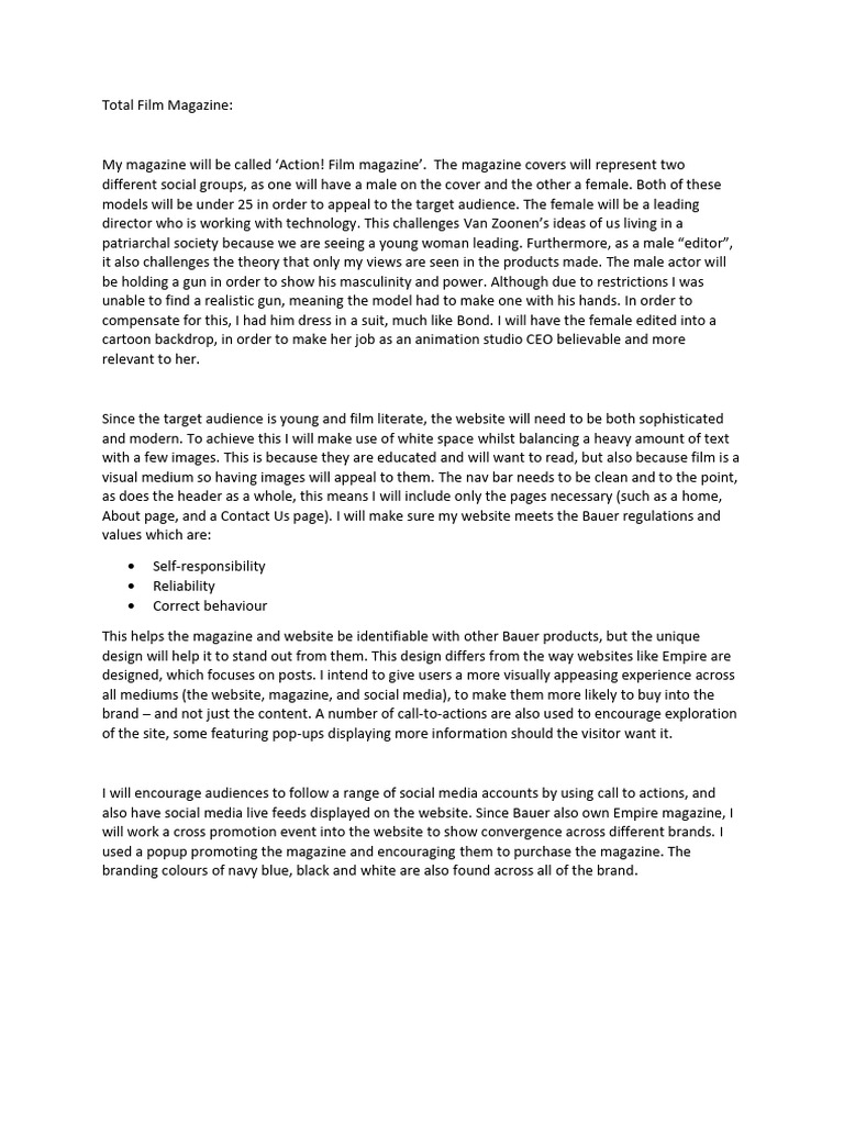 statement of intent - media | PDF