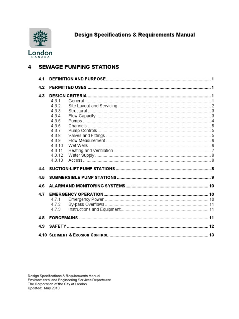 Sewage Pumping Station Design Guide | PDF | Pumping Station | Sanitary ...