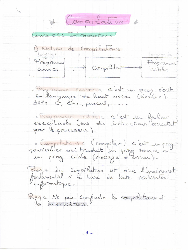Cours 1 Compilation | PDF