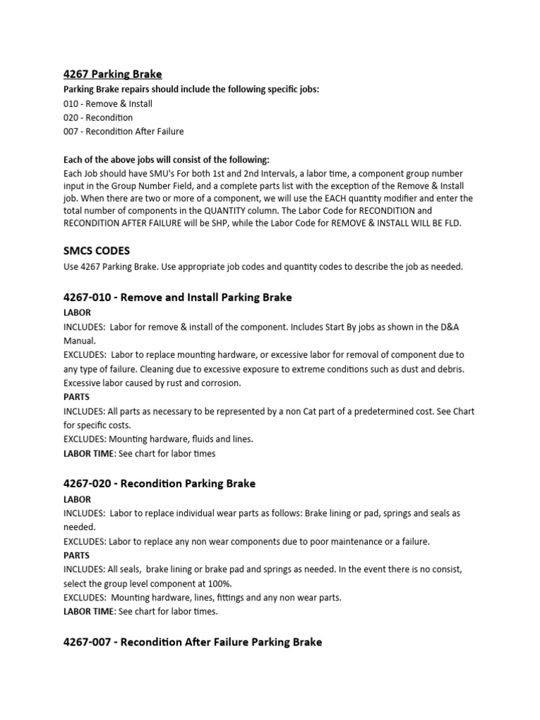 4267 Parking Brake | PDF