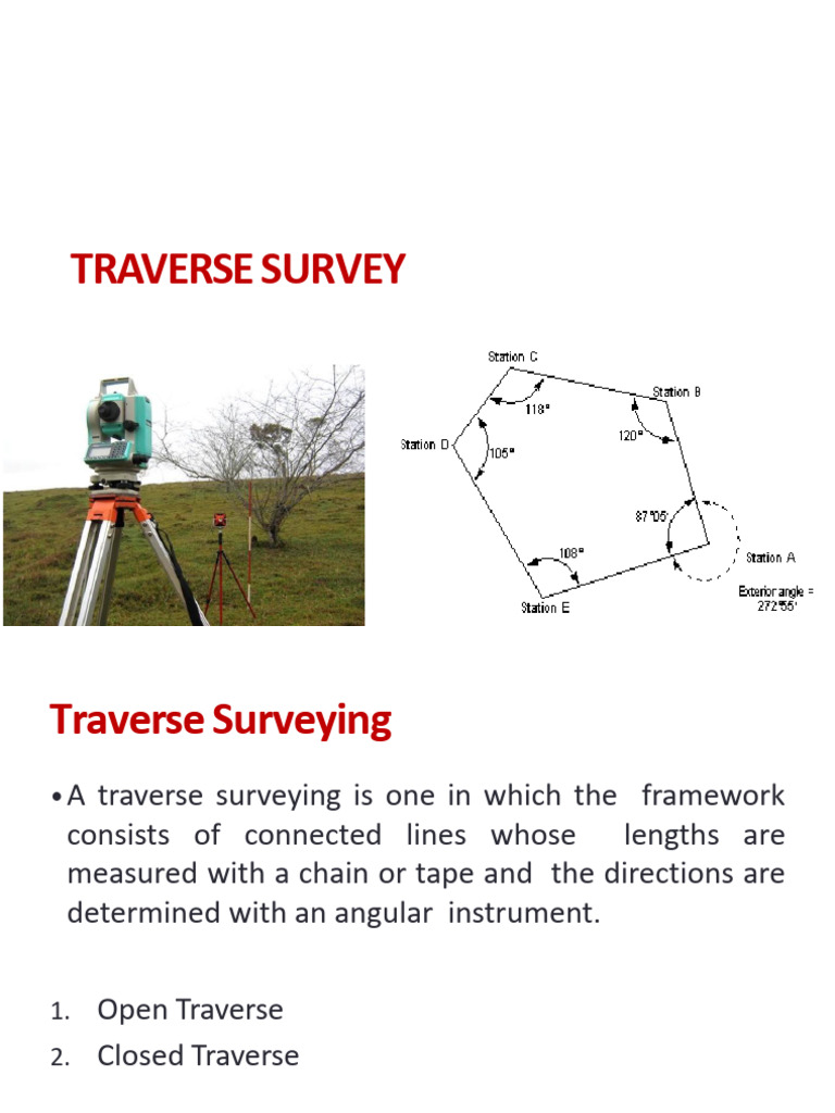 Lec. 15-17. Traverse, Types of Traverse, Bearings | PDF