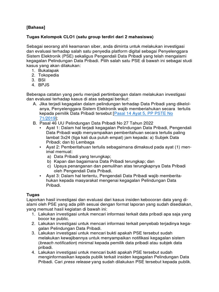 Group Assigment CLO 1 | PDF