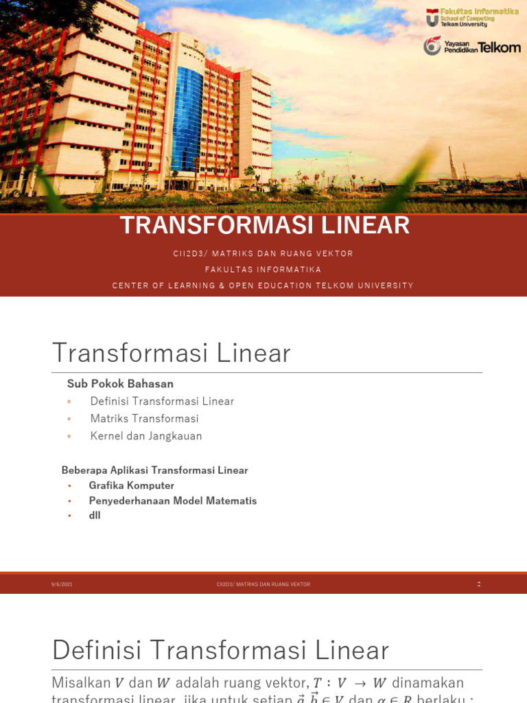 TRANSFORMASI LINEAR - Compressed | PDF