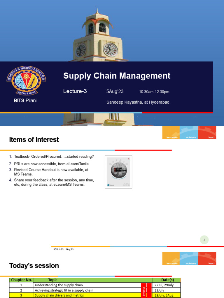 SCM L-03 5aug23 C-03 C-04 SC Drivers and Metrics... Designing ...