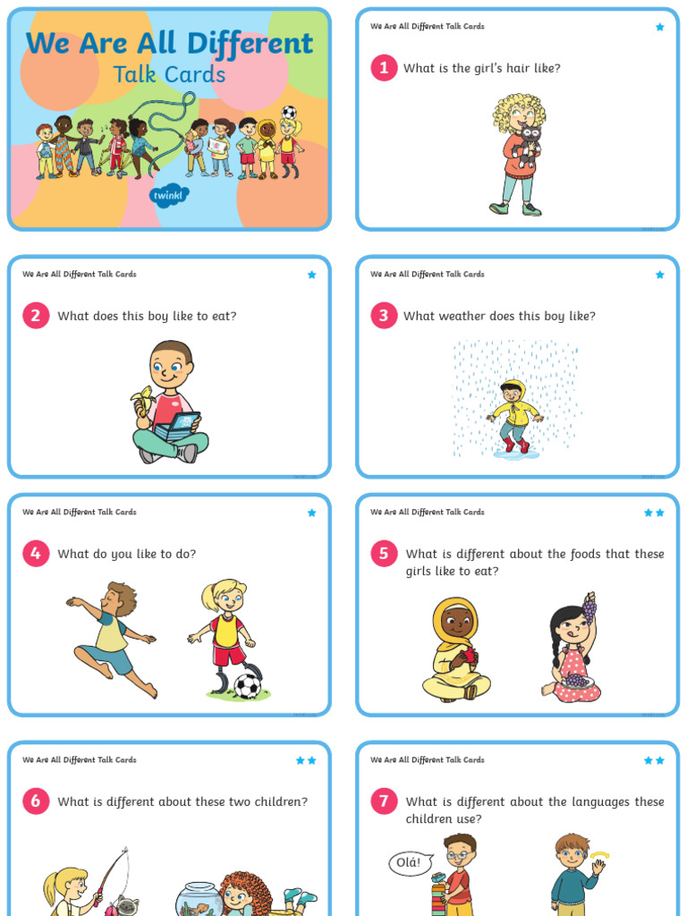 TF or 30 We Are All Different Differentiated Talk Cards - Ver - 4 | PDF