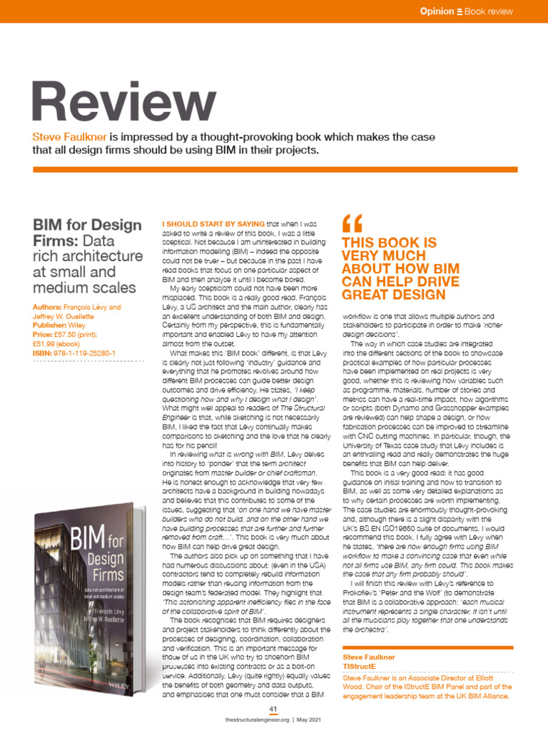 Book Review BIM For Design Firms | PDF