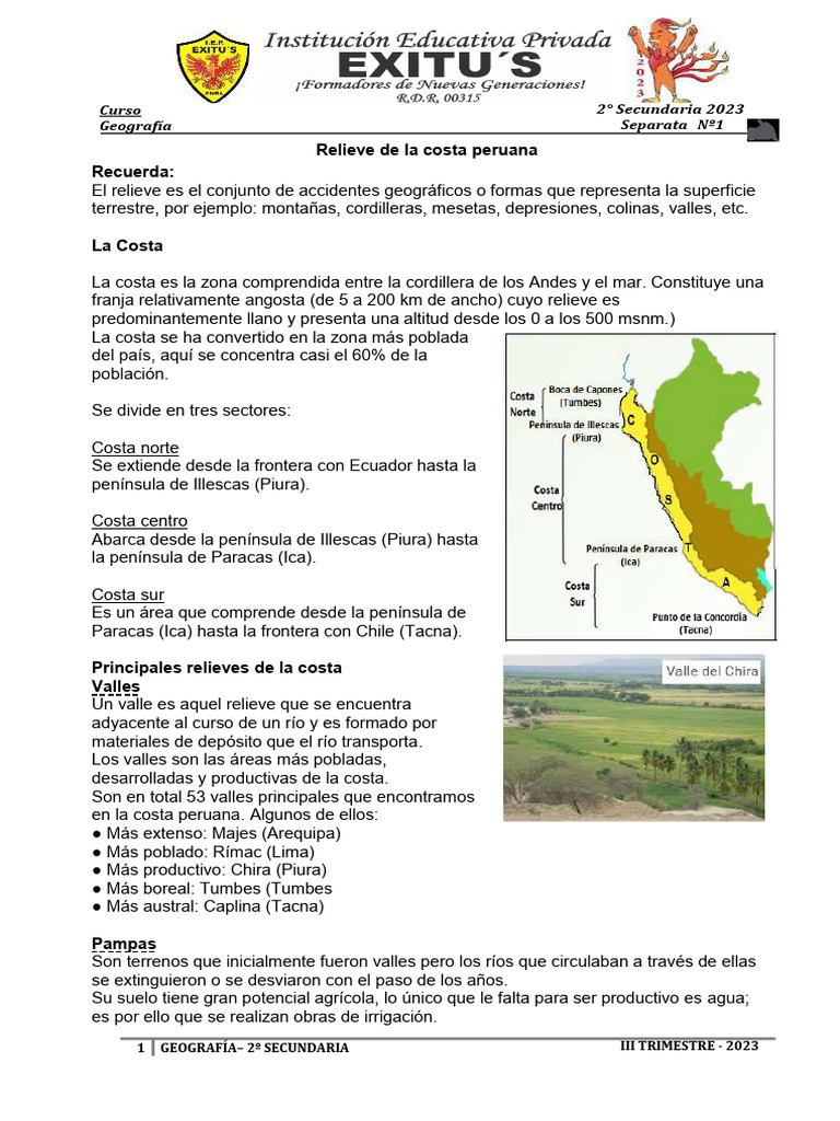 Relieve de la Costa Peruana | PDF | Duna | Desierto