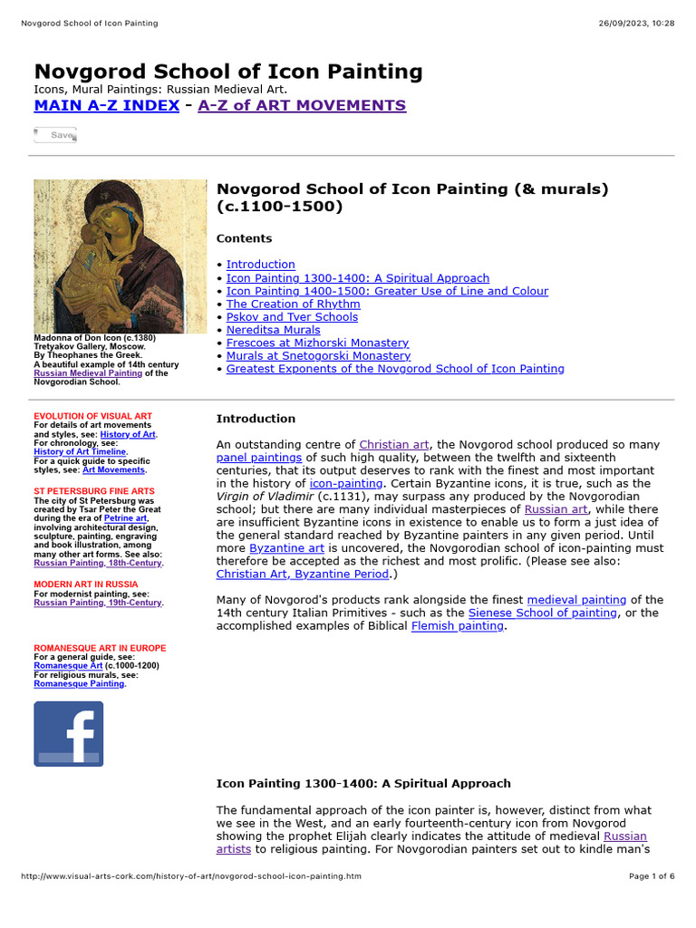 Novgorod School of Icon Painting | PDF