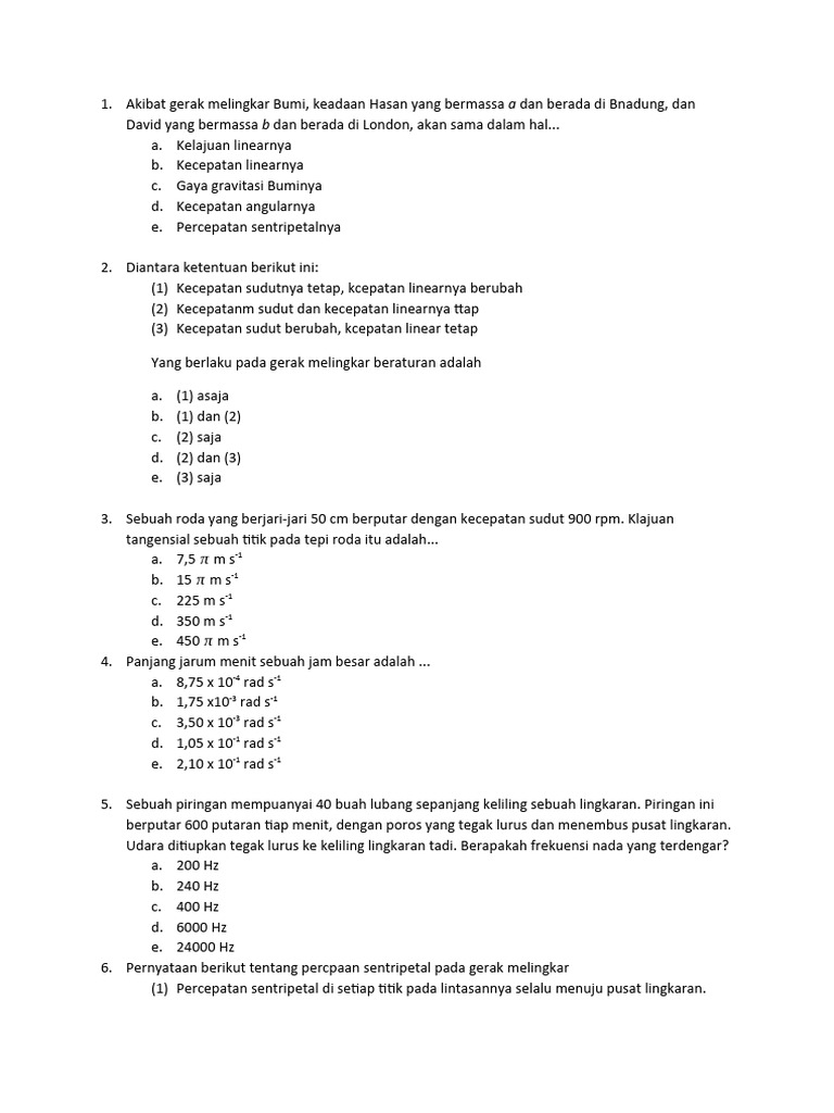 Soal Fisika SMA X LGG | PDF
